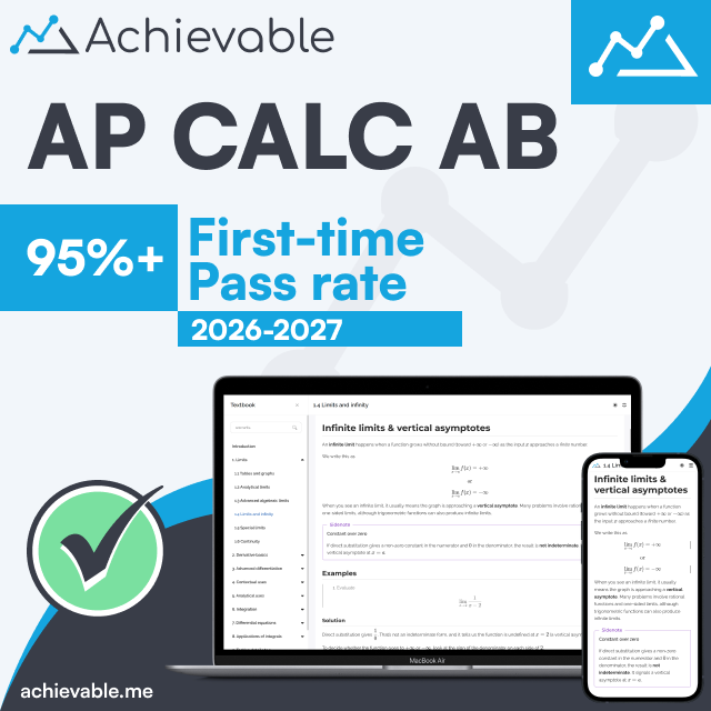 Best AP Calculus AB exam prep; pass the first time (2026) | Achievable