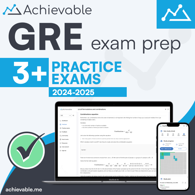 Modern GRE exam prep with infinite practice questions | Achievable